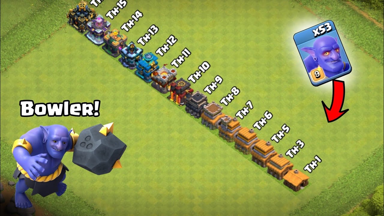 New Max Bowler vs Every Town Hall - Clash of Clans - YouTube