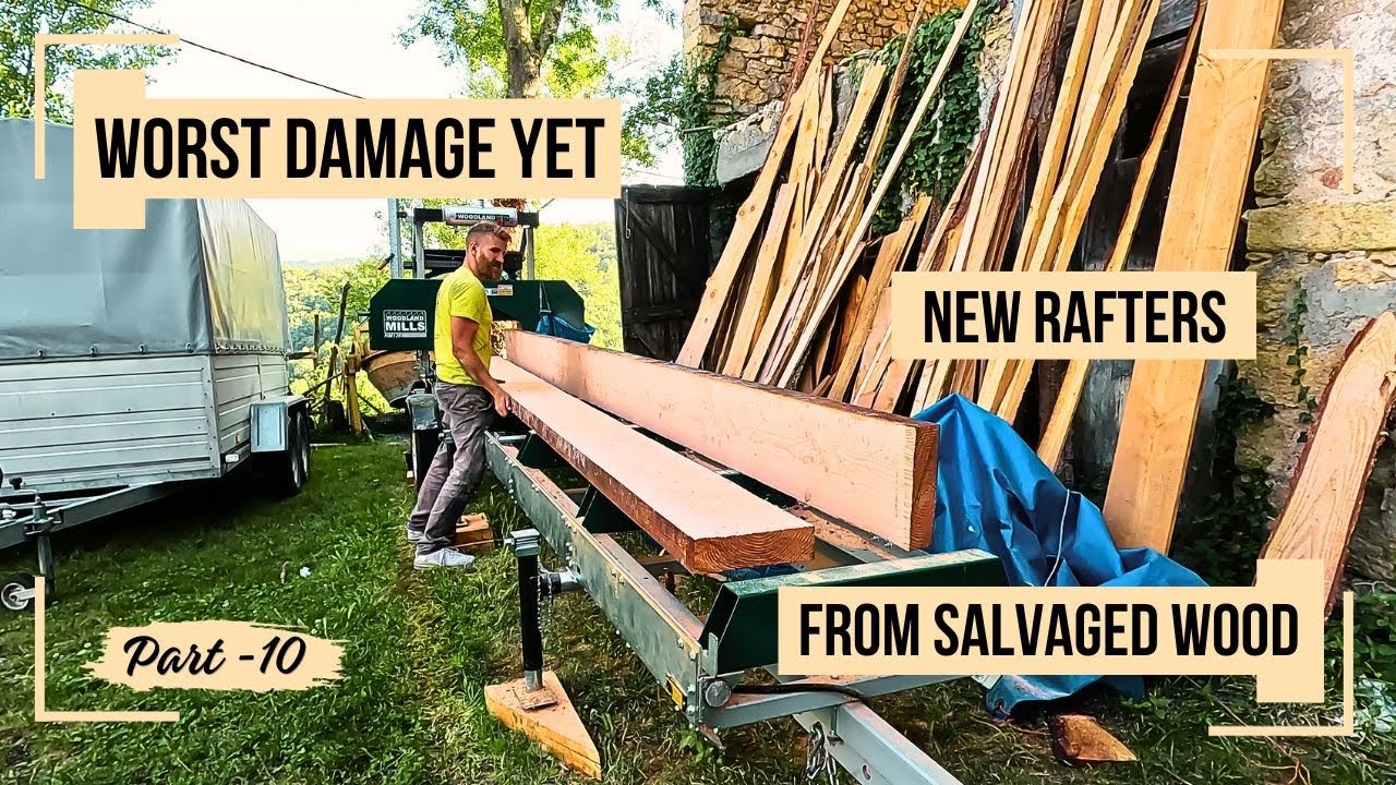 Worst Damage Yet & New Rafters from Salvaged Wood - YouTube