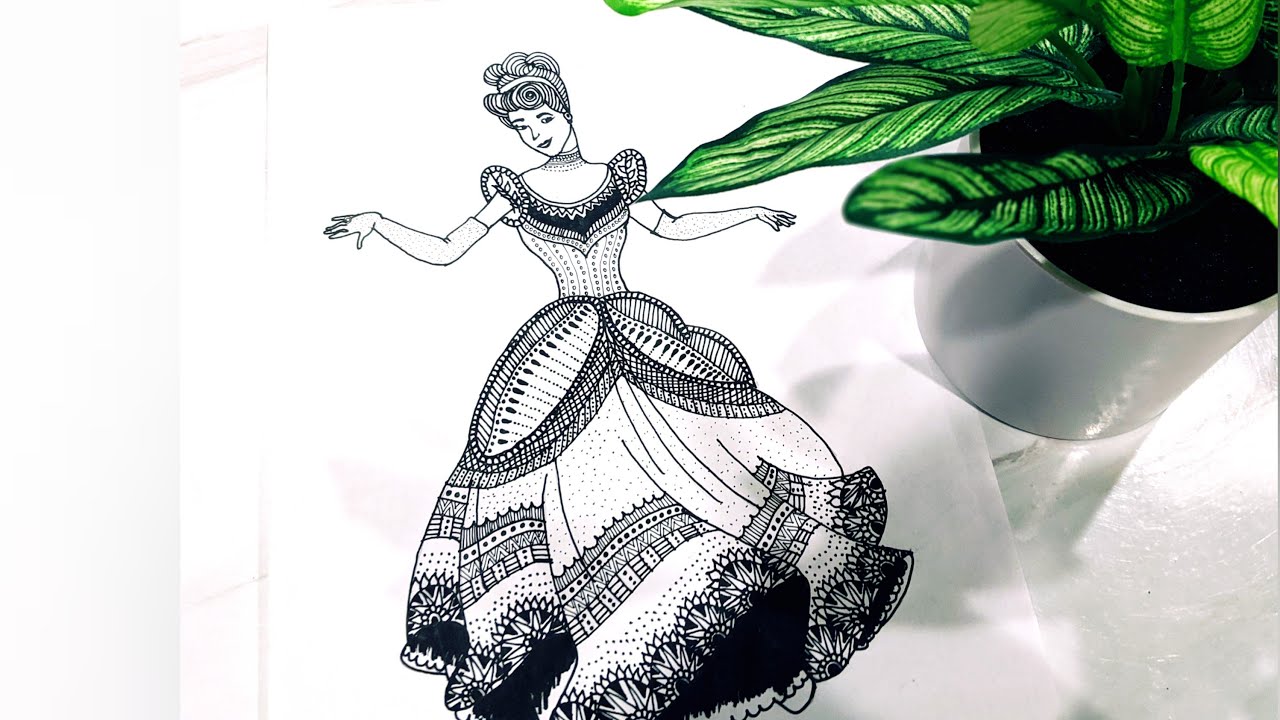 Disney Princess Mandala | Cinderella Mandala Art | Disney Zentangle Art ...