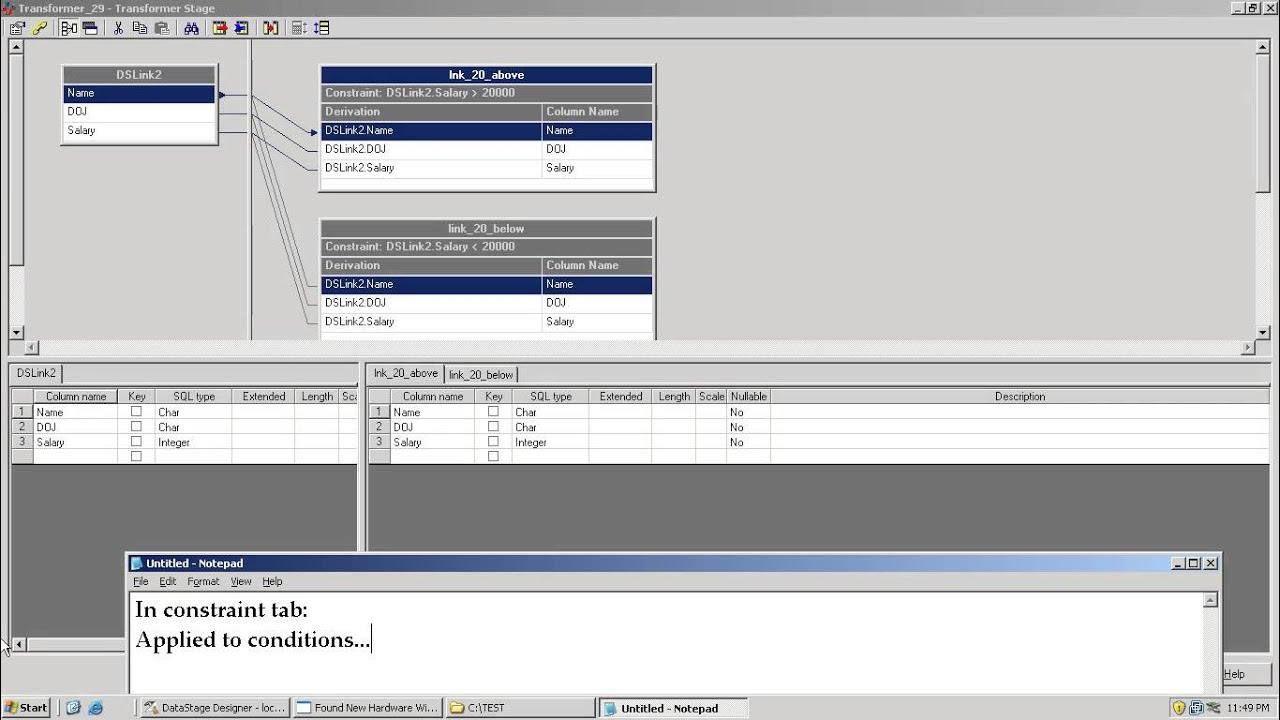 Simple DataStage Job using Constraints in Transformer Stage - YouTube