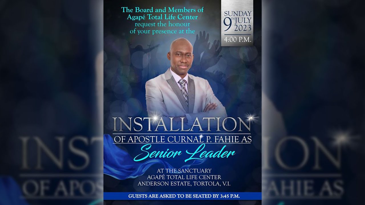 Installation of Apostle Curnal P. Fahie as Senior Leader - YouTube