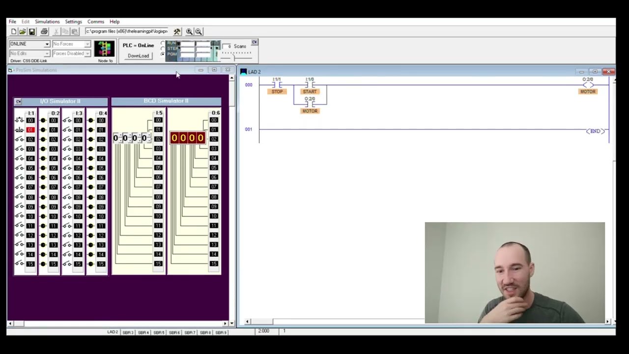 TLP LogixPro 500 Simulator - Entradas e Saídas - Primeiro Programa em ...
