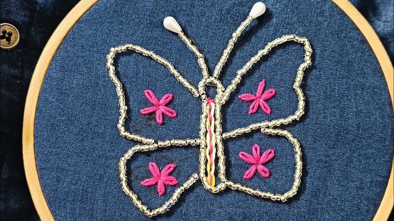 Ari work simple embroidery design ll plain top design simple and easy ...