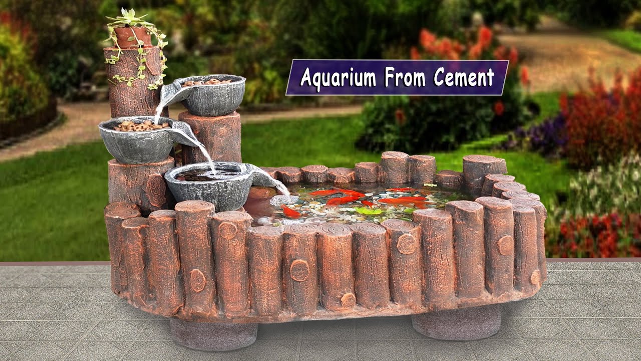Creative idea from cement! How to make a beautiful fish tank very easy ...