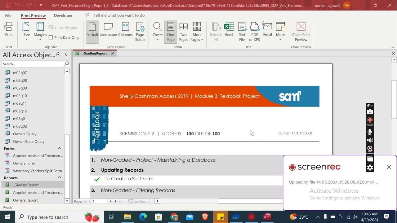 Shelly Cashman Access 2019 | Module 3 Textbook Project #shellycashman #module3 #textbookproject ...