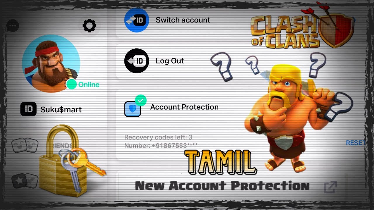 COC New Account Protection 🔐 Explain | Tamil | Activate account ...