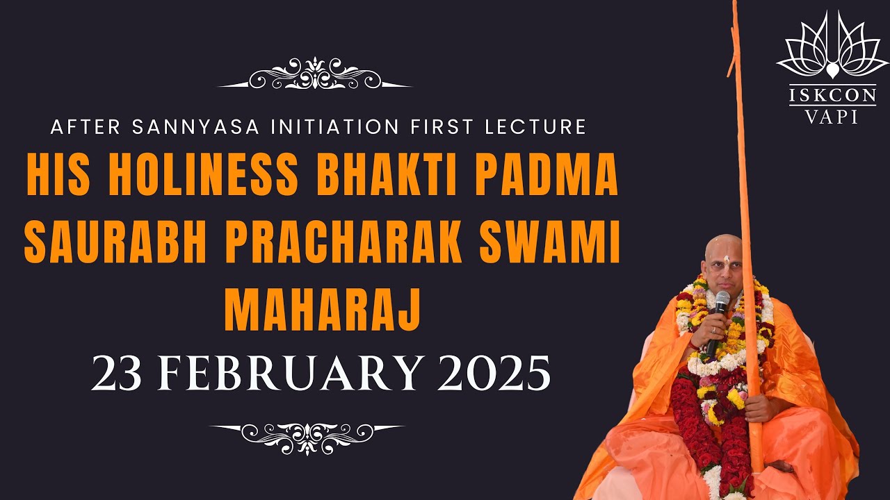 After Sannyasa initiation First Lecture by His Holiness Bhakti Padma ...