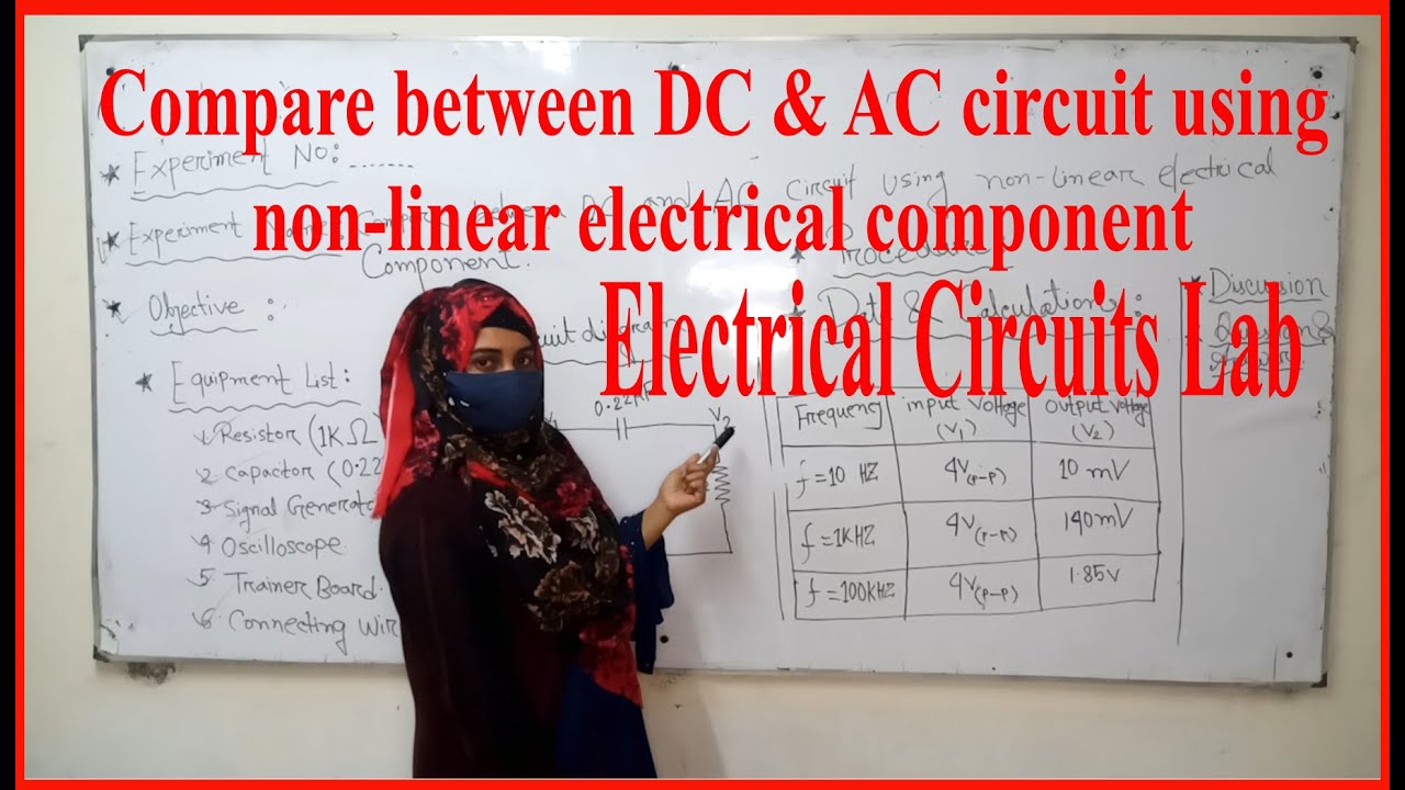 Compare between DC & AC circuit using non-linear electrical component ...
