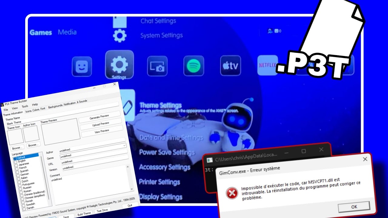 HOW TO CREATE A PS3 THEME + HOW TO FIX MSVCP71.DLL ERROR - YouTube