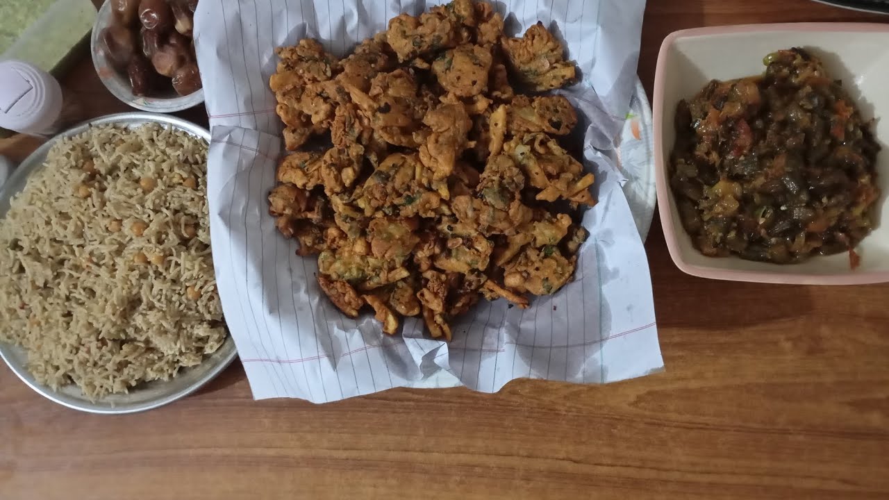 Yummy Iftari chicken bindi and pakora and rice 🍚🌾 - YouTube