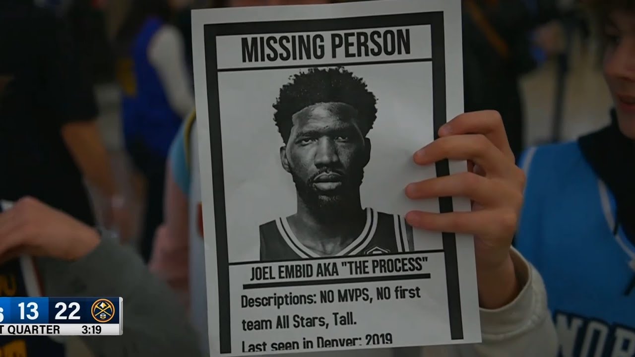 Nuggets fans troll Joel Embiid with missing person poster for sitting ...