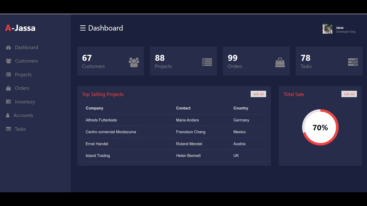 Angular 15 Creates Dark Admin Dashboard Template - YouTube
