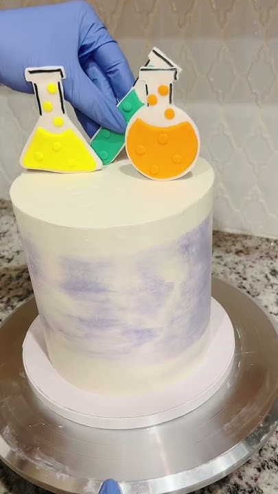 Science themed cake. Buttercream cake. Chemistry cake. - YouTube