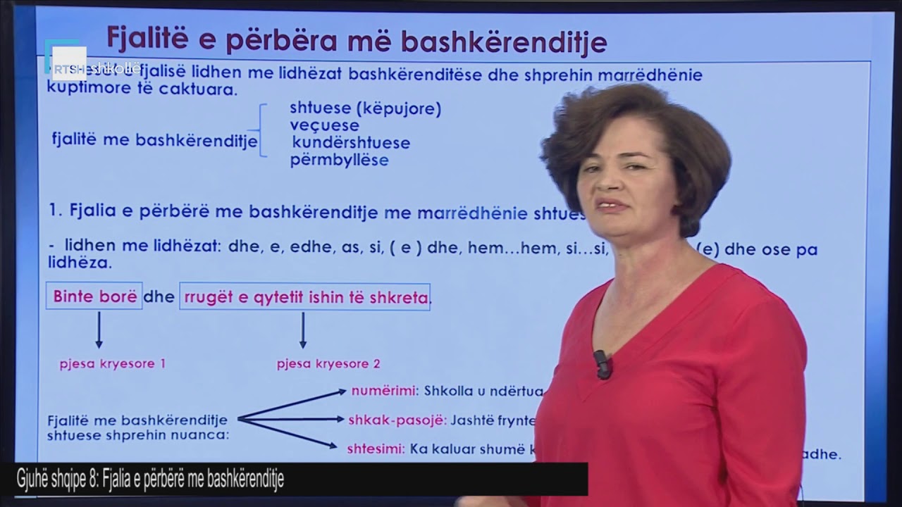 Gjuhë shqipe 8 - Fjalia e përbërë me bashkërenditje - YouTube