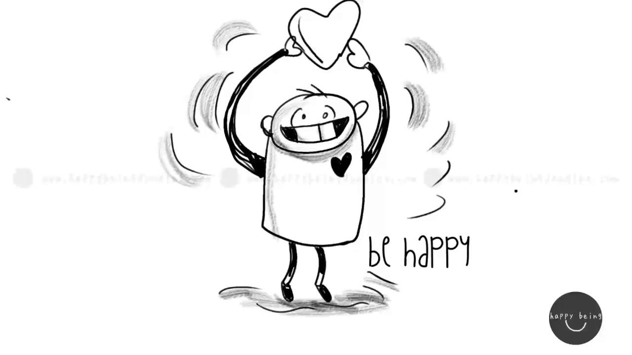 How to Draw a Simple Doodle - Be happy - YouTube