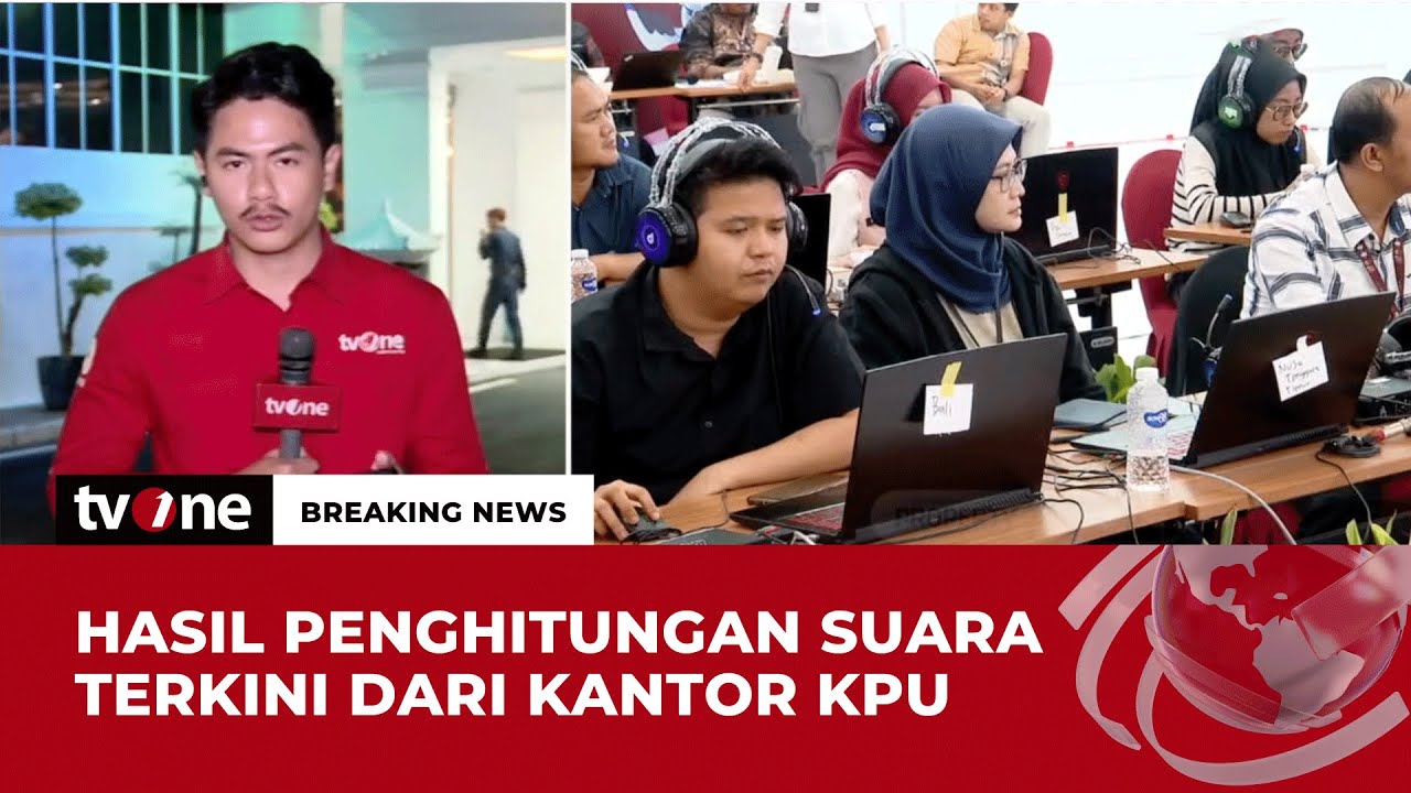 Proses Rekapitulasi Suara di KPU Mencapai 61,92% | Breaking News tvOne - YouTube