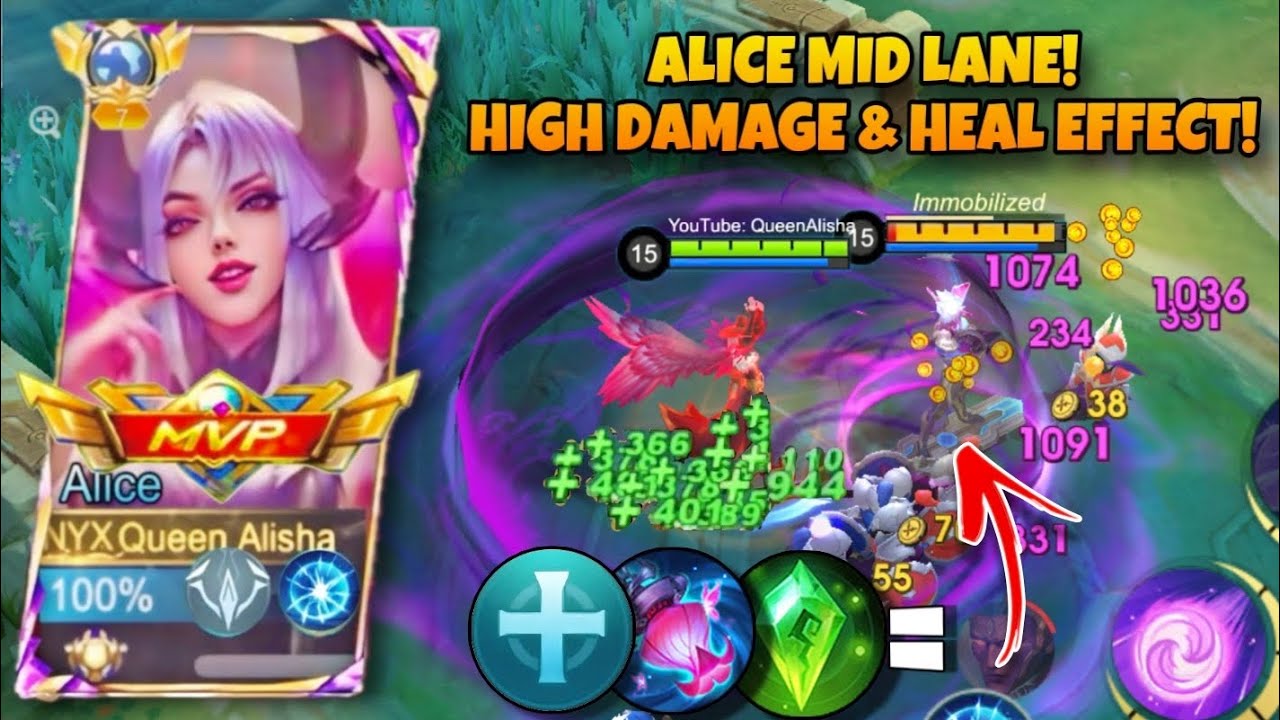 FINALLY!! ALICE NEW BEST FULL VAMPIRE BUILD FOR MID LANE IN RANK! (100% ...