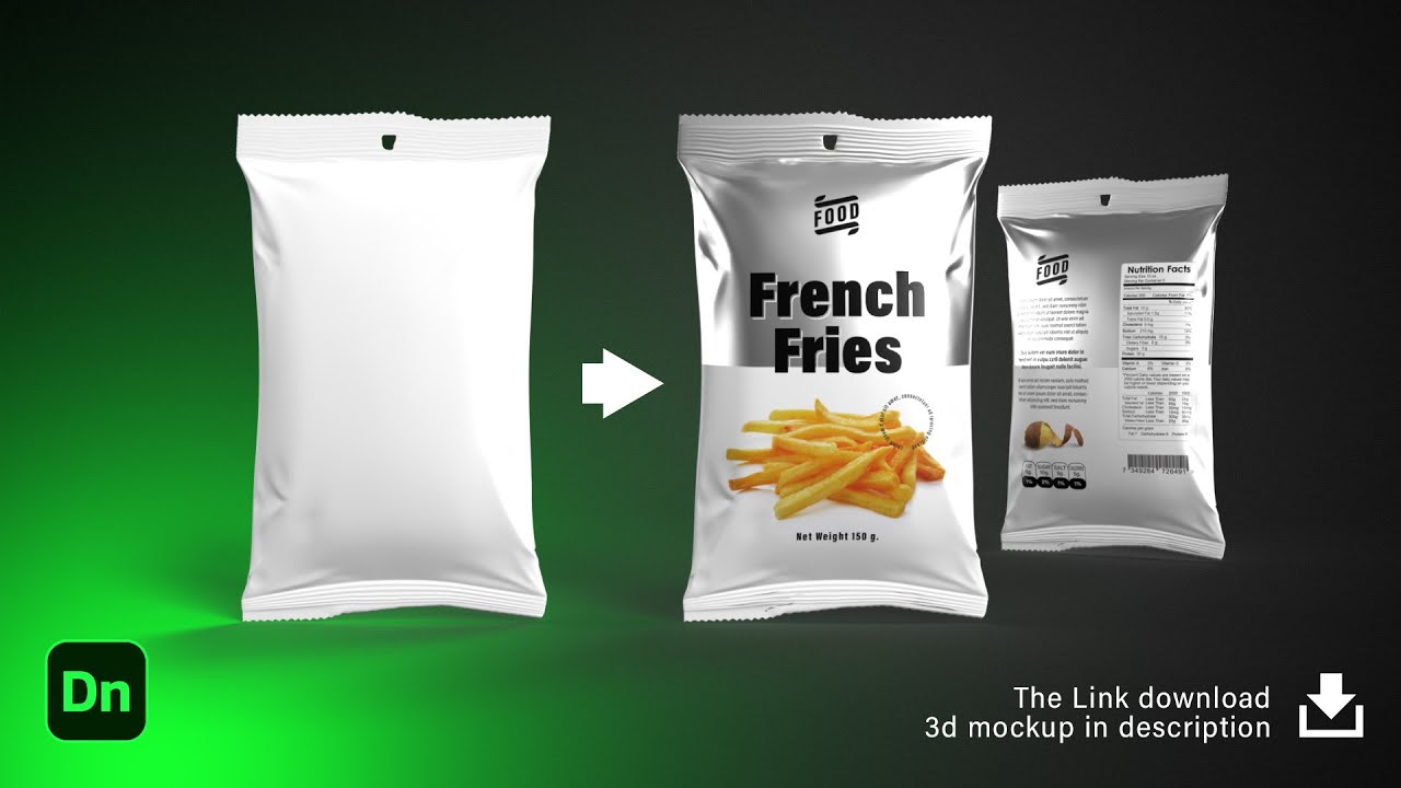 How to Basic Packaging Mockup (Food Bag) in Adobe Dimension CC ...
