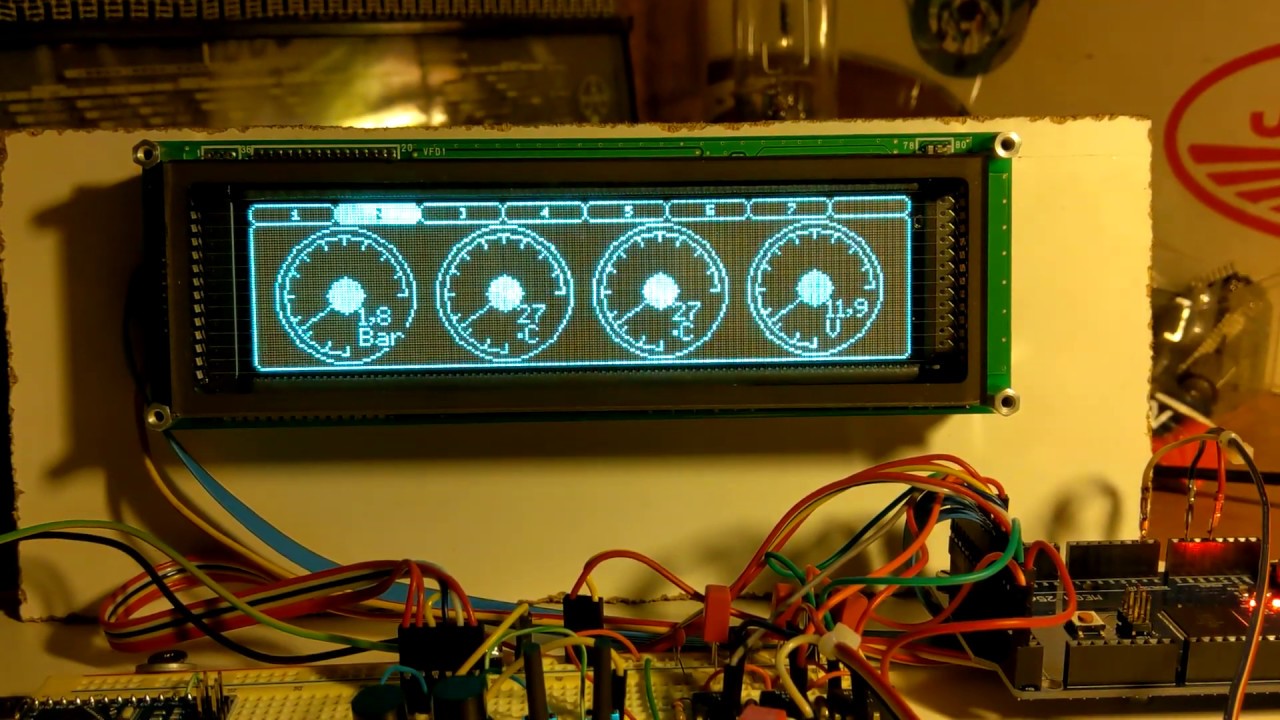 digital VFD car gauges - YouTube