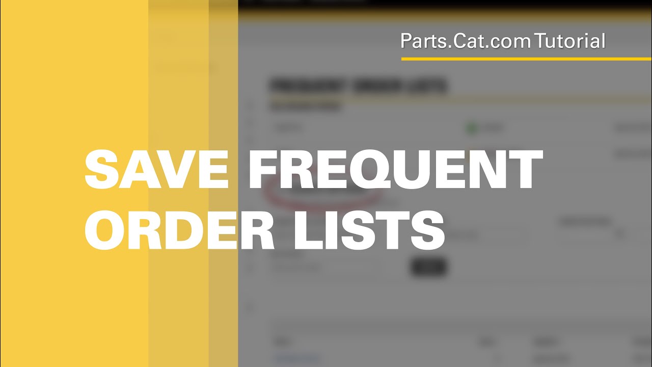 Tutorial : Frequent Order Lists Make Repeat Orders Easy - YouTube