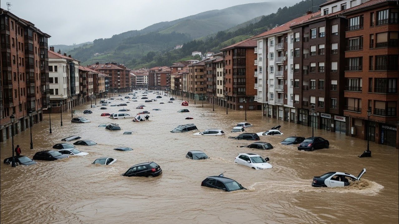 Massive Flood Hits Avilés, Spain – Streets & Homes Submerged in Minutes ...