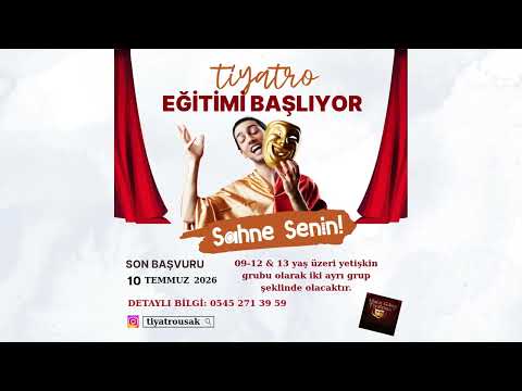Kırmızı ve Açık Kahve Dikkat Çekici Tiyatro Eğitimi Instagram Gönderisi Video