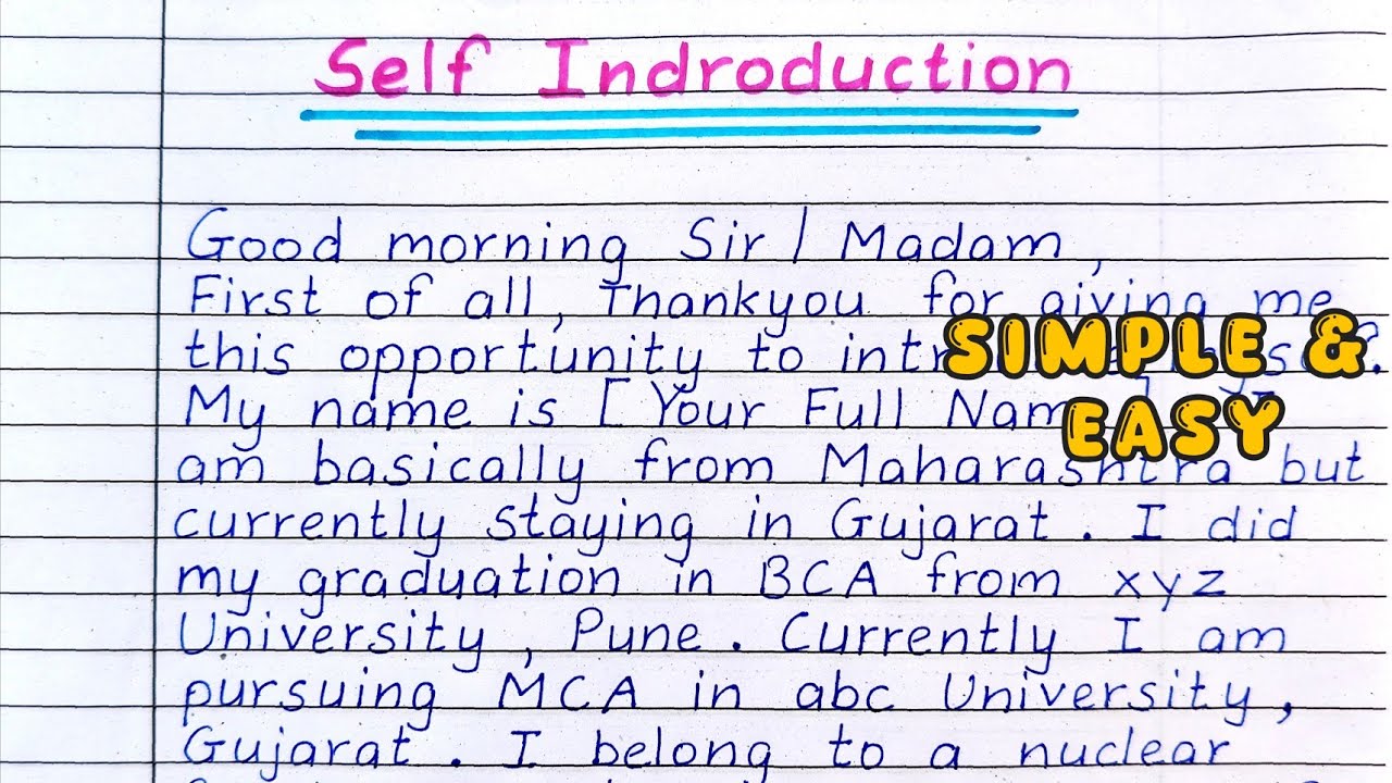Self Introduction in English | How to introduce yourself in english ...