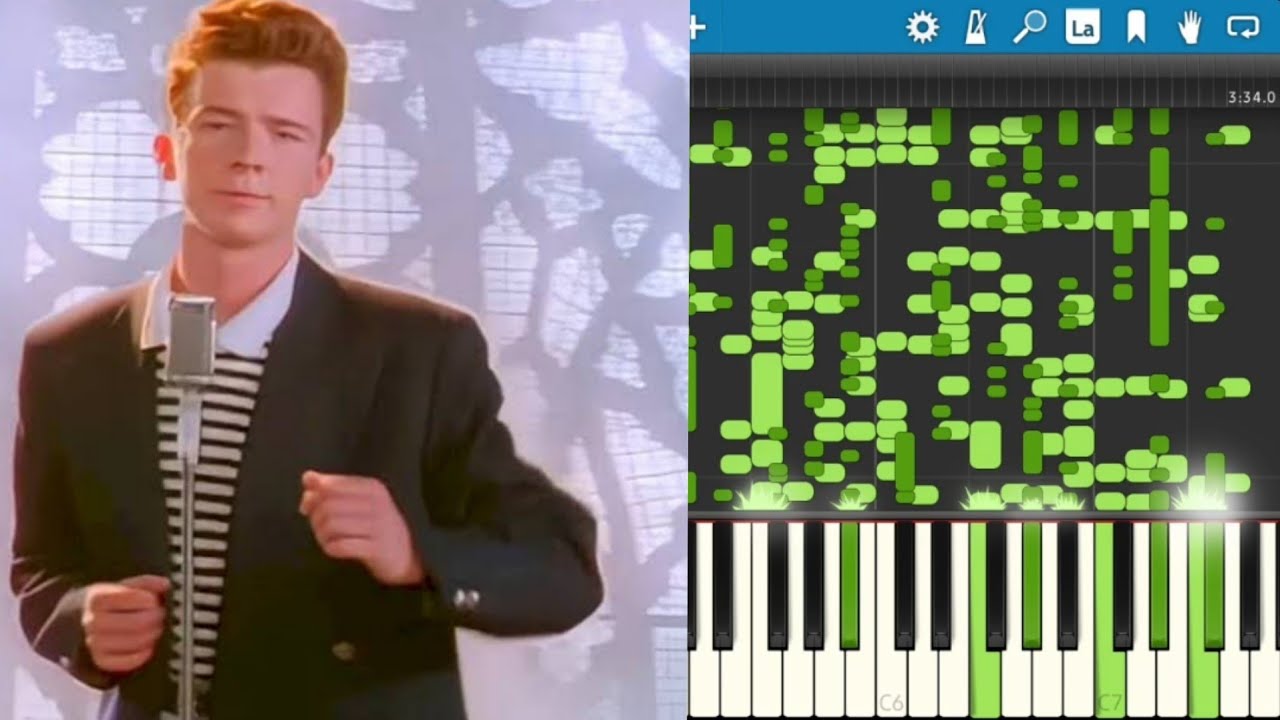 Rickroll piano tutorial easy for beginners... - YouTube