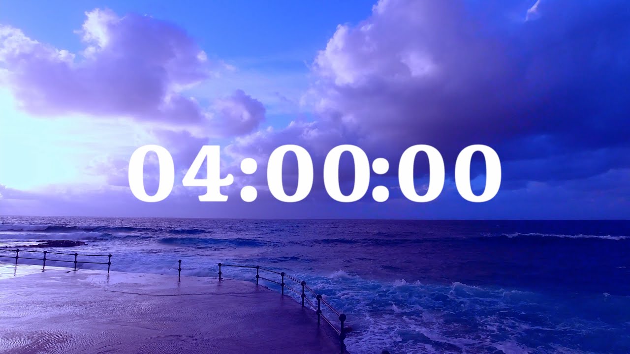 4 Hour Pomodoro Timer | Calm Focus Ocean Background - YouTube