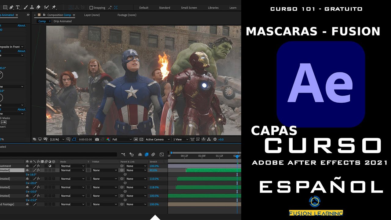 CURSO DE ADOBE AFTER EFFECTS CC 2021 EN ESPAÑOL #09 - MASCARAS Y MODOS ...
