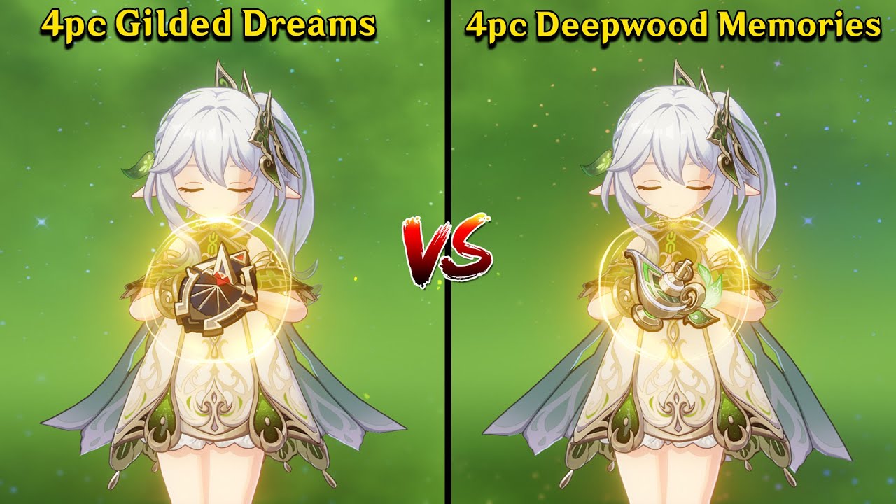 Nahida 4pc Gilded Dreams Vs 4pc Deepwood Memories | Which is Best ...
