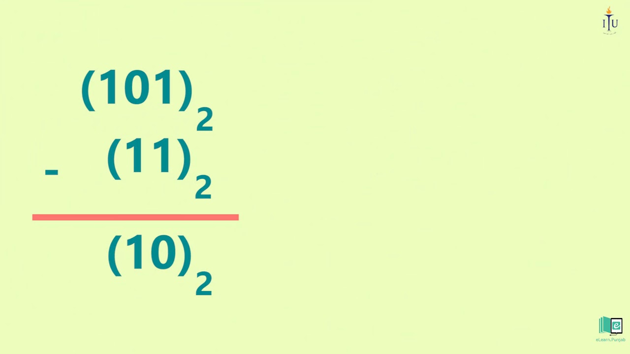 Base 2 Subtraction | Animated Math video | elearnK12 - YouTube