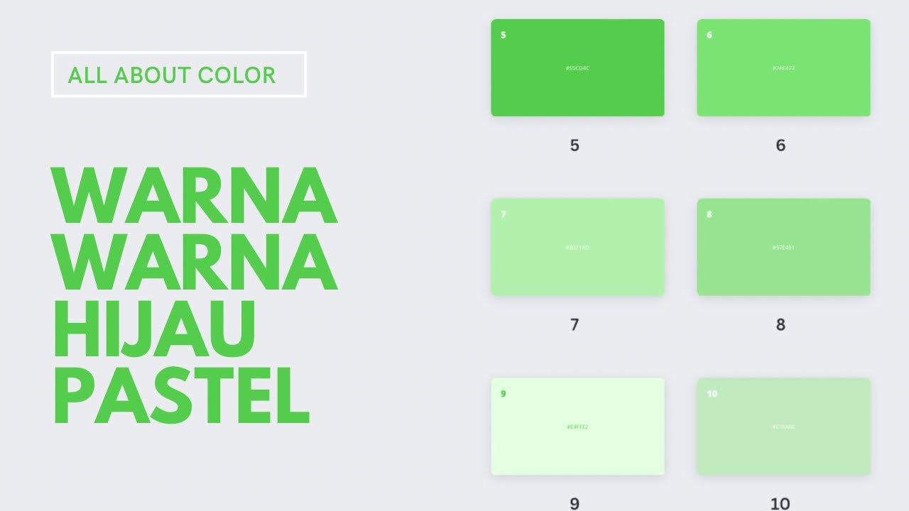 MACAM - MACAM WARNA HIJAU PASTEL - YouTube