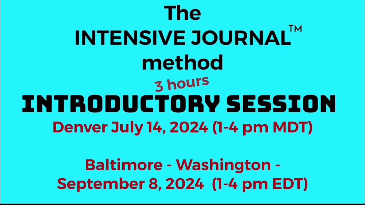 New Introductory Sessions July 14 & Sept 8 - YouTube