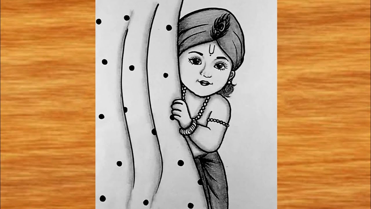 Kanha Drawing easy and beautiful || pencil drawing for janmashtami ...