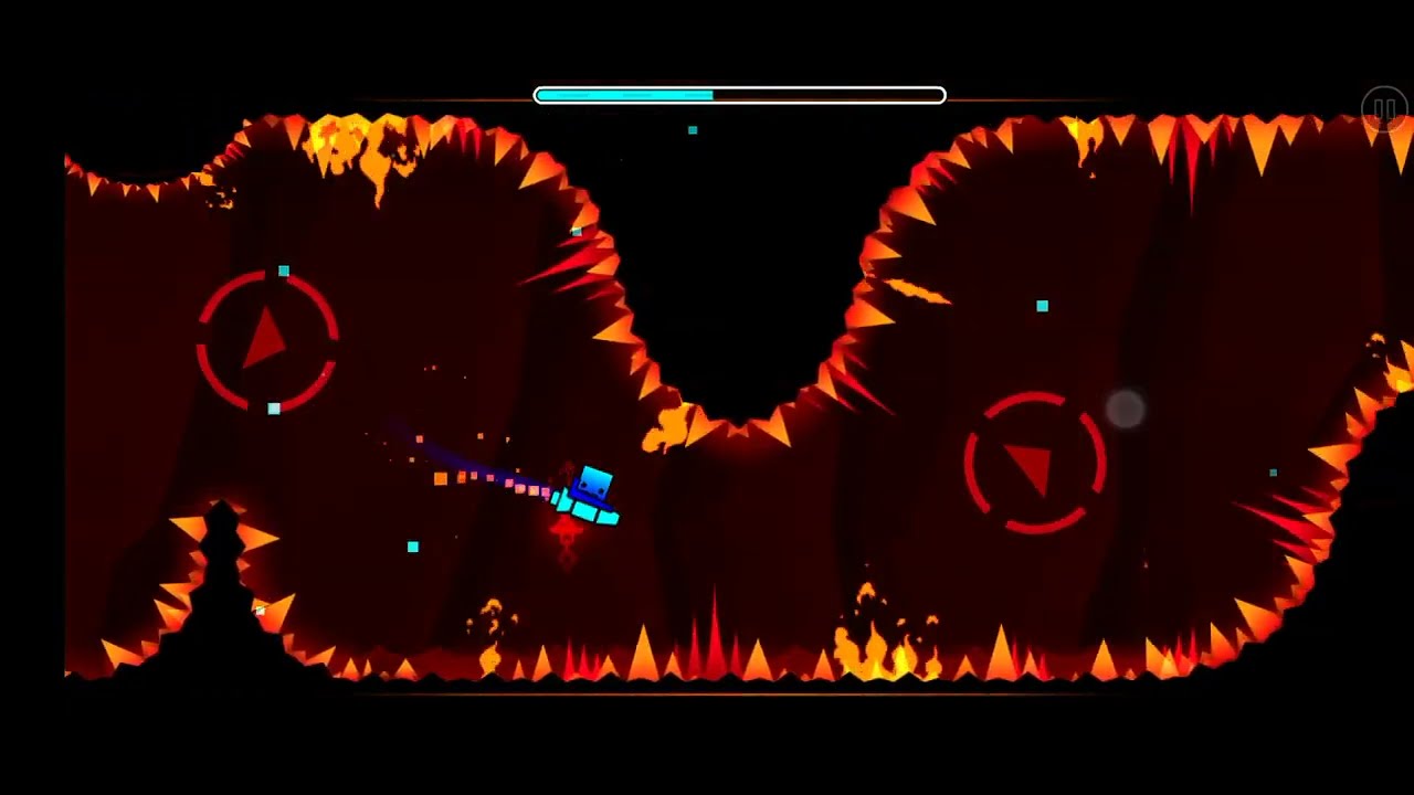 geometry dash (Fire Gauntlet) level one (100% complete) - YouTube