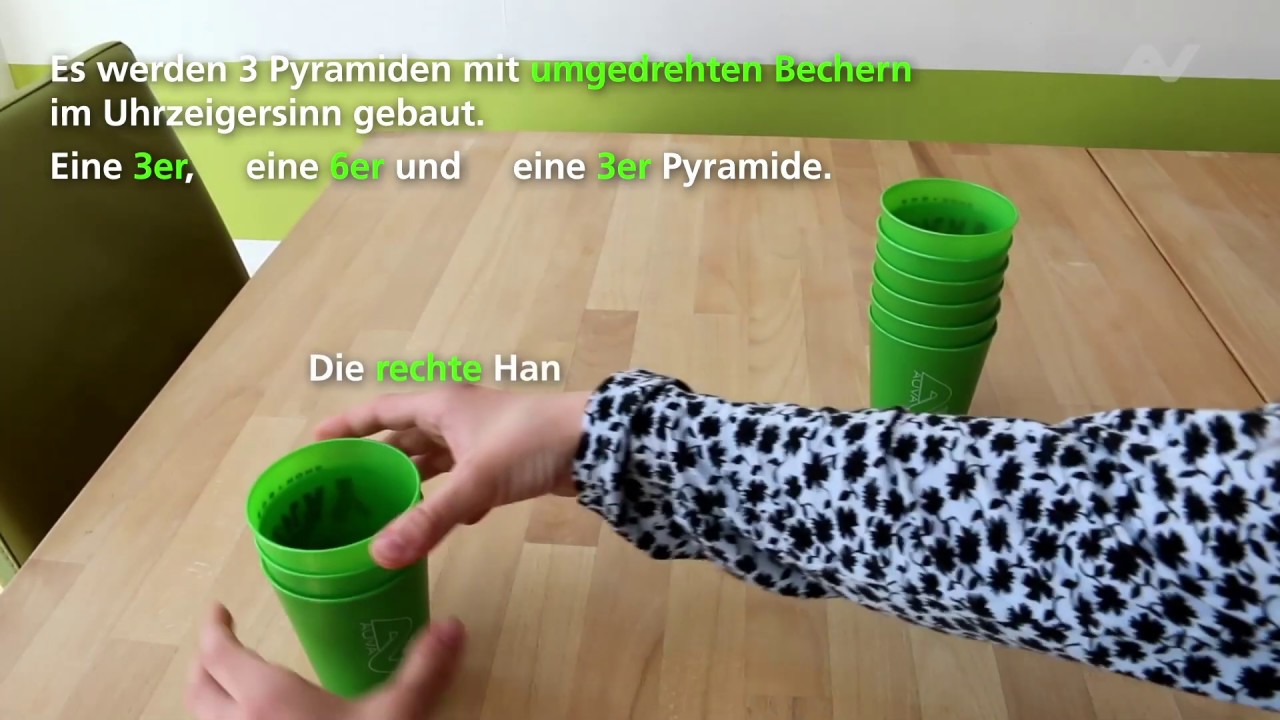 Becherstapeln 3 - Genauigkeit, die rechte Hand beginnt - YouTube