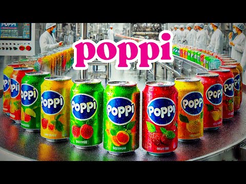 How Poppi Sodas are Made in a Modern Factory | Step by step