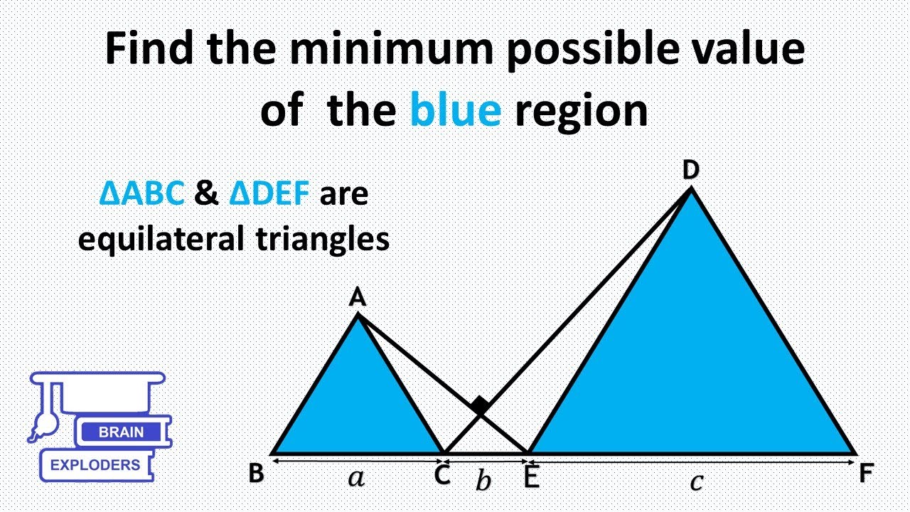 An epic geometry problem! Find the minimum possible value of the blue ...