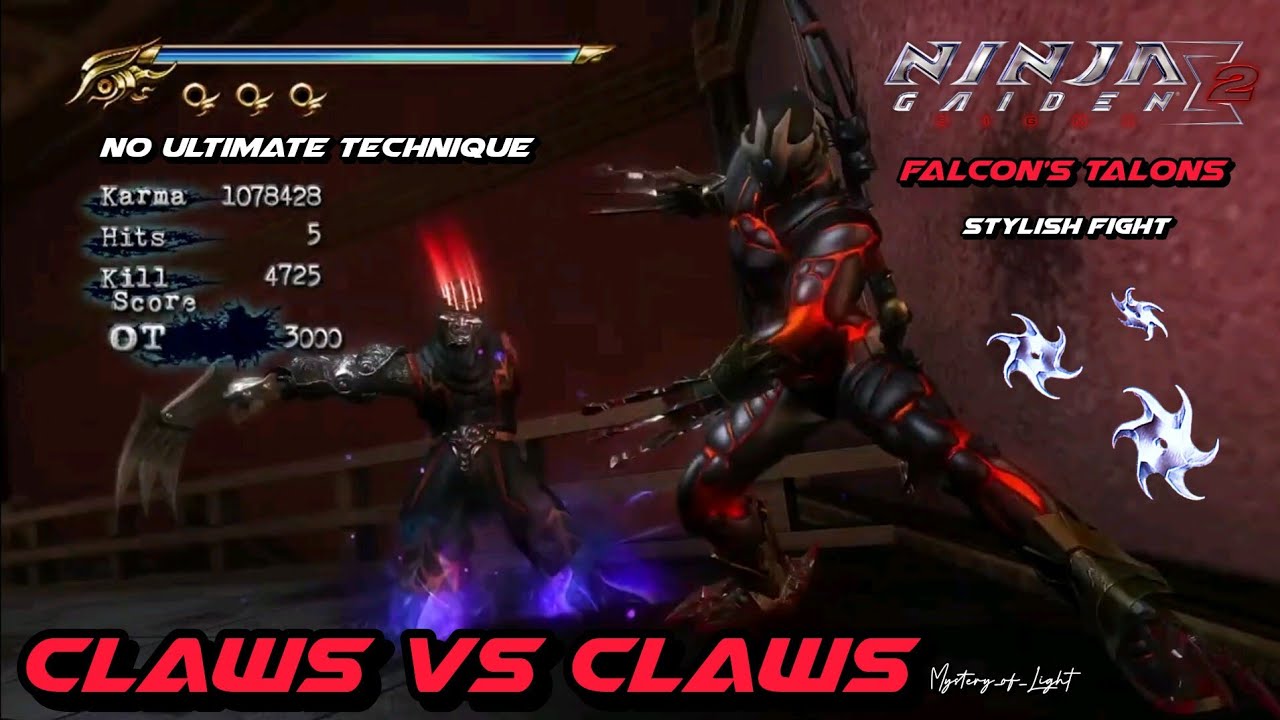 Ninja Gaiden Sigma 2 Falcon's Talons Stylish Fight Claws VS Claws Master Ninja No Ultimate ...