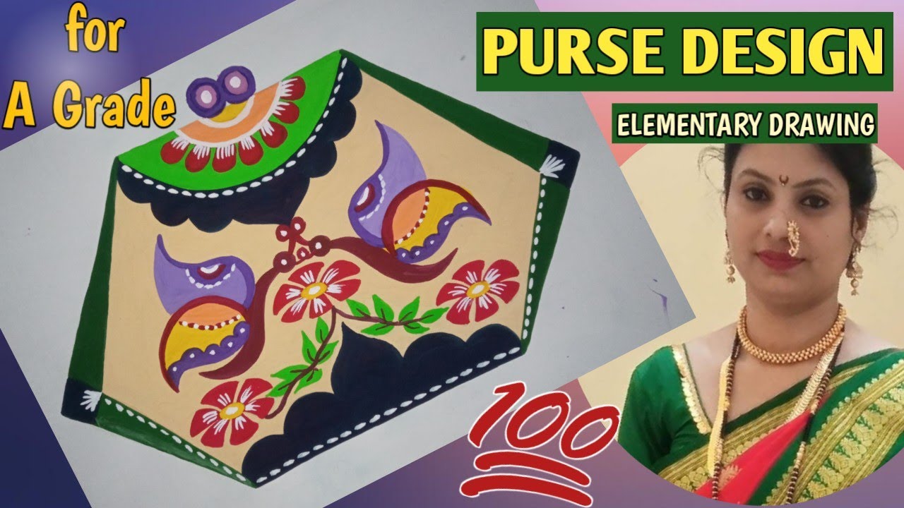 Purse Design Drawing Easy | Design Drawing For Elementary Exam |Purse ...
