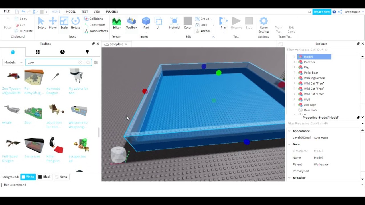 Building zoo in roblox studio - YouTube