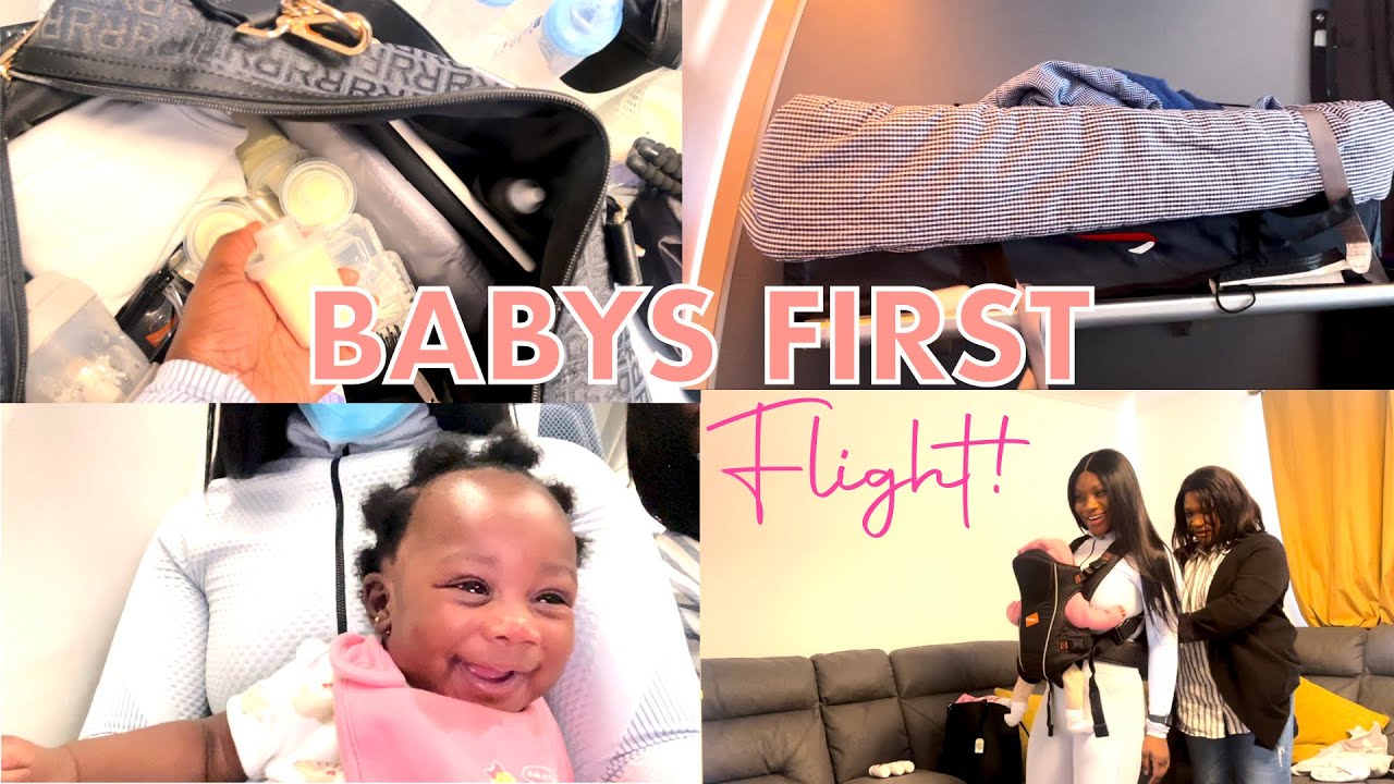 FLYING WITH A NEWBORN BABY | BABY'S FIRST FLIGHT - YouTube