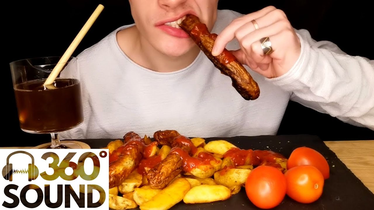 [ASMR EATING] SAUSAGES & POTATO WEDGES MUKBANG (NO TALKING) EATING ...