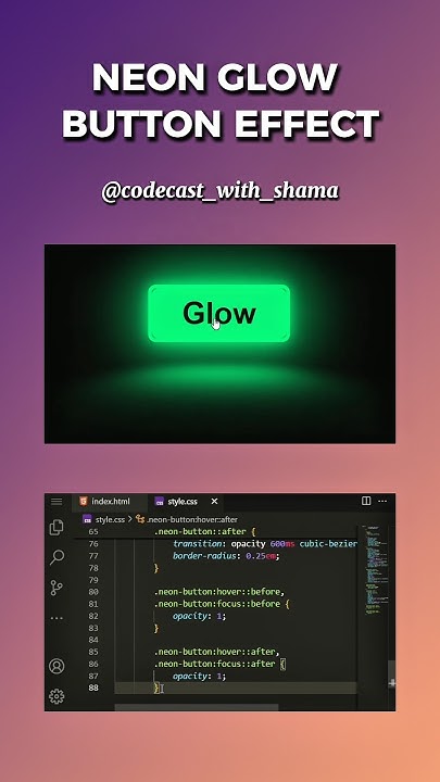 Glowing Neon Button Effect with HTML & CSS #ytshorts #coding #viralvideo - YouTube