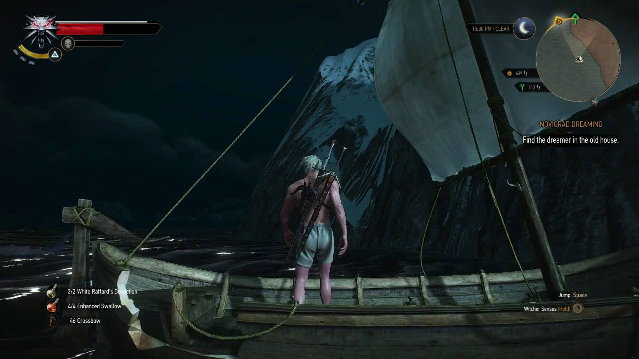 Witcher 3 underwear mode with Emoji, sailing to the moon - YouTube