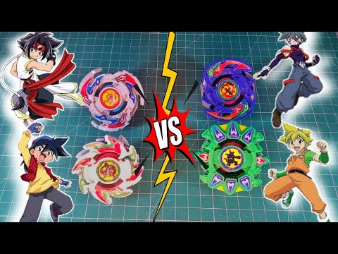 Beyblade G Revolution Battle - Dragoon G vs Dranzer G vs Draciel G vs ...