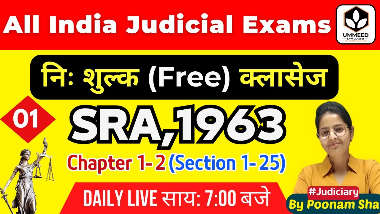 SRA, 1963 | Chapter 1-2 ( Section 1-25 ) | By Poonam Sha #RJS #APO #law #judiciary - YouTube