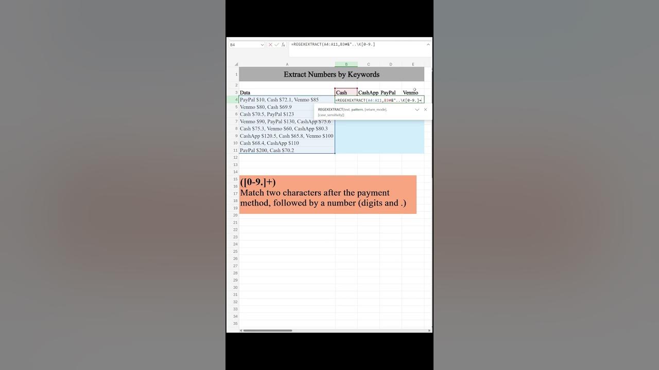Excel Wizardry: Extract Numbers by Keywords #exceltricks #exceltips #excelshortcuts - YouTube