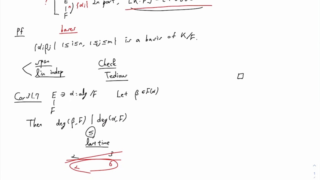 대수 07 _pre 1. Alg & Fin extension, Algebraic Closure(relative, absolute ...